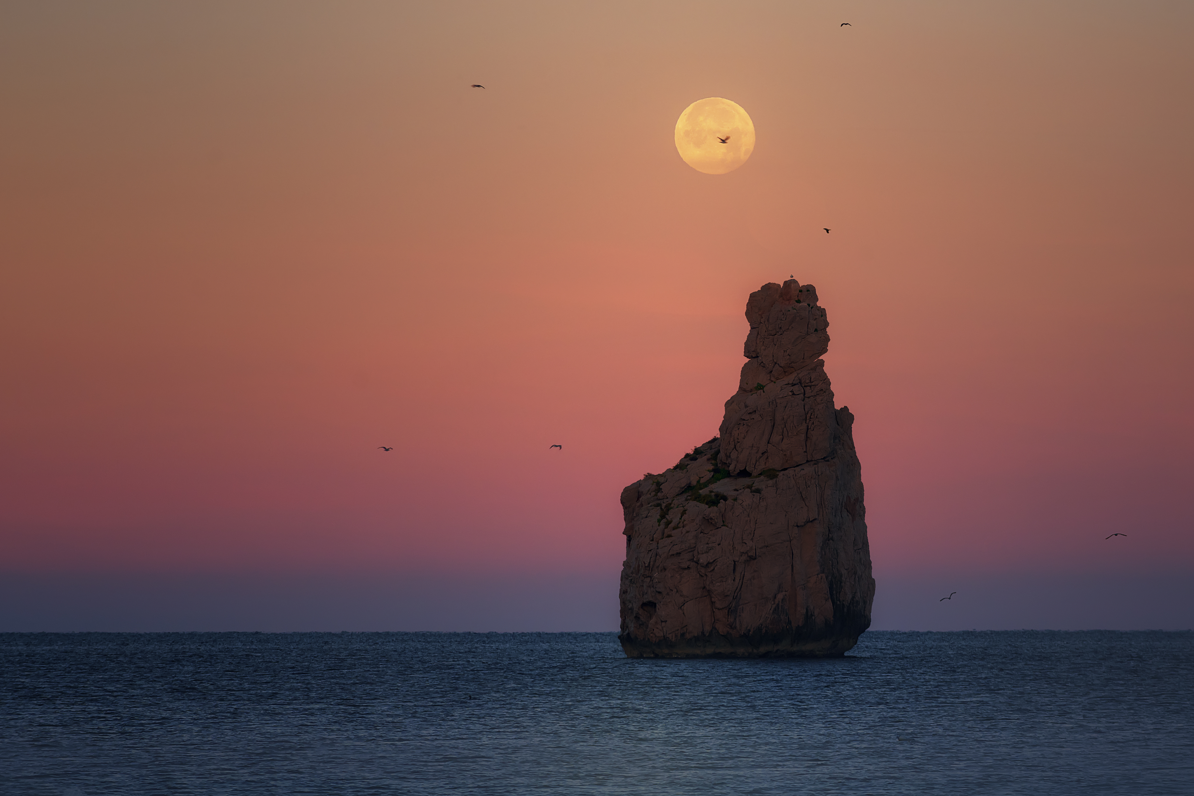 Benirras , Ibiza , with full moon setting. by Anton Calpagiu | Fstoppers