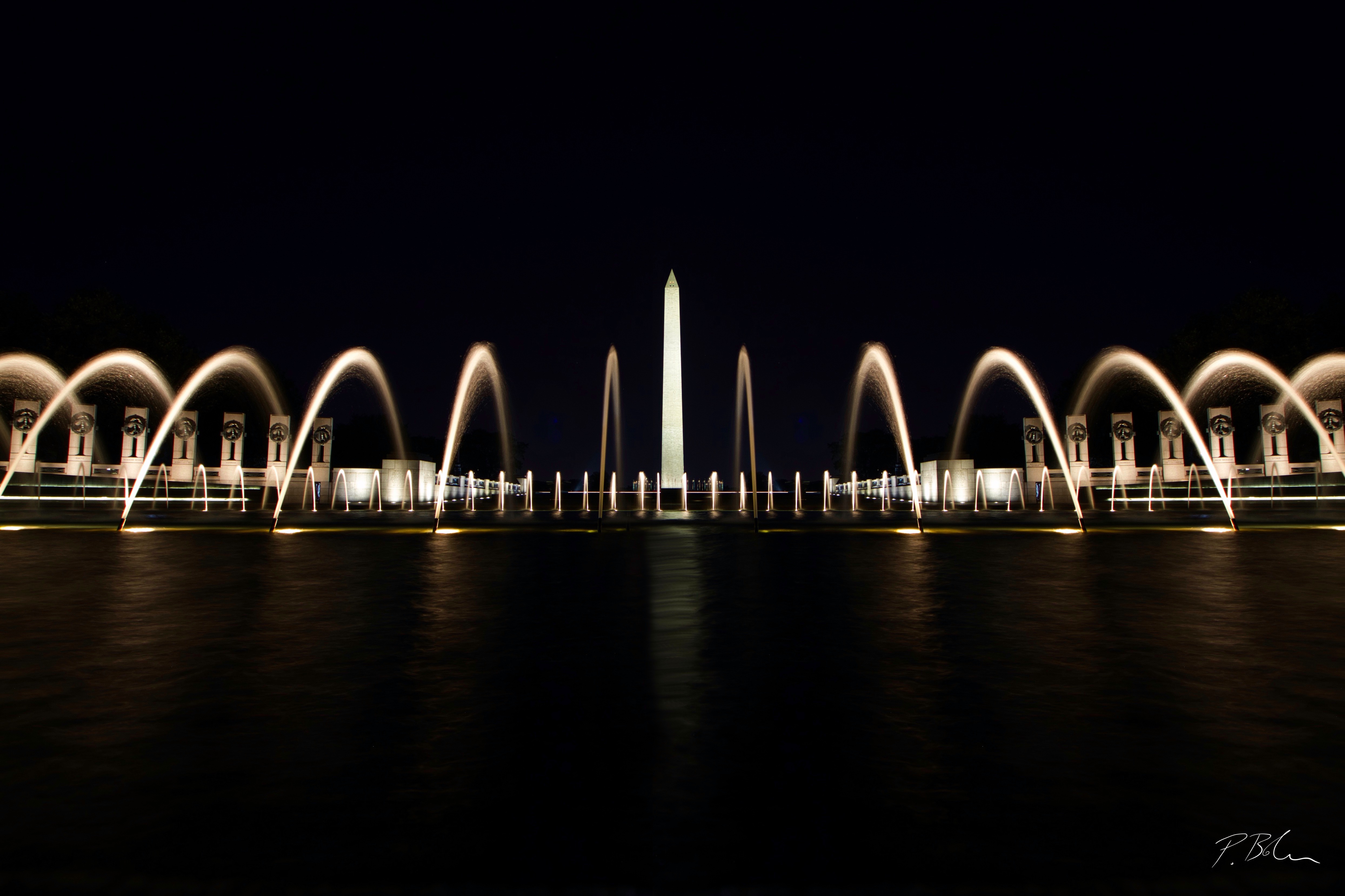 Washington Monument Through The Fountains by Parker Bolen | Fstoppers