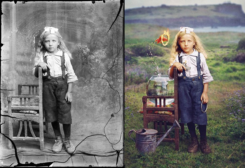 Photographer Colorized Old Photos While Adding Beautifully Surreal ...