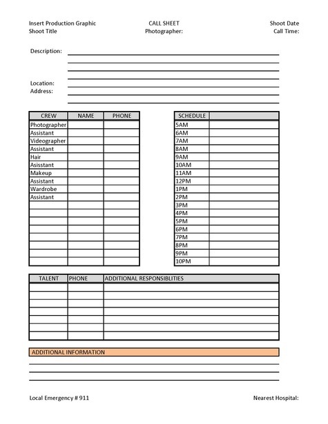Call Sheets: What They Are and Why You Need Them | Fstoppers