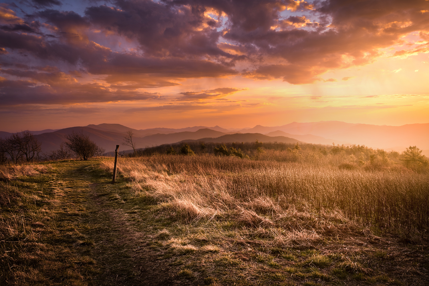 Intense Sunset along Appalachian Trail - Josh Tullock on Fstoppers