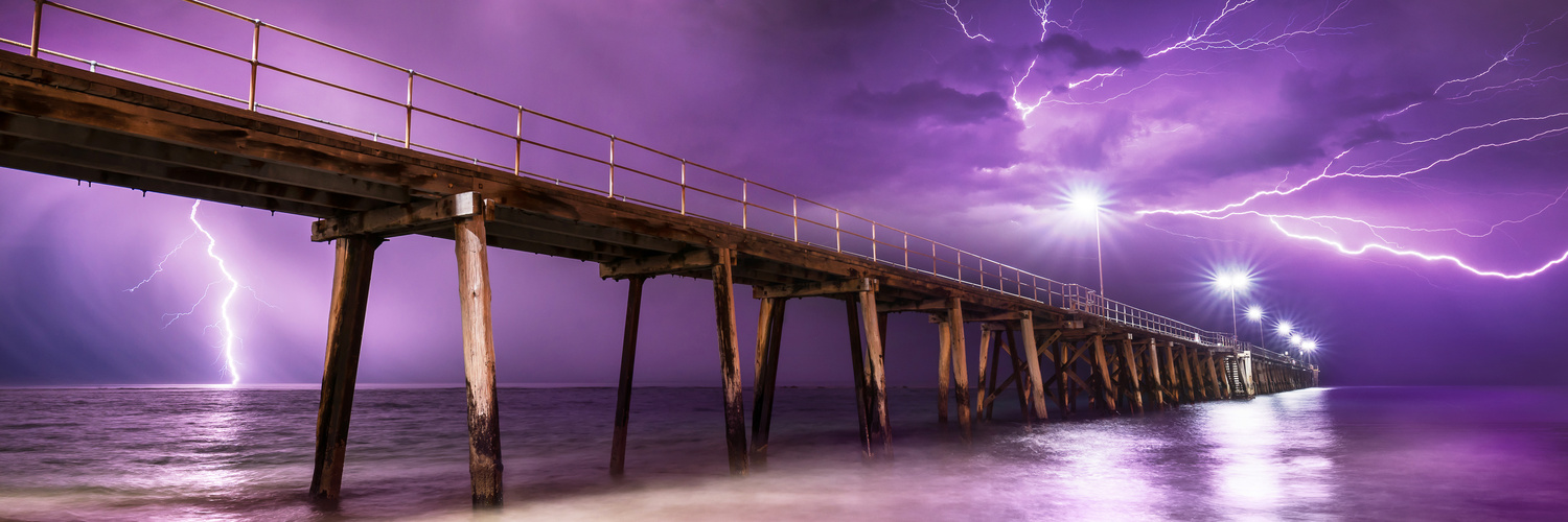 Lightning at Port Noarlunga Jetty, South Australia - Darren Eldridge on ...