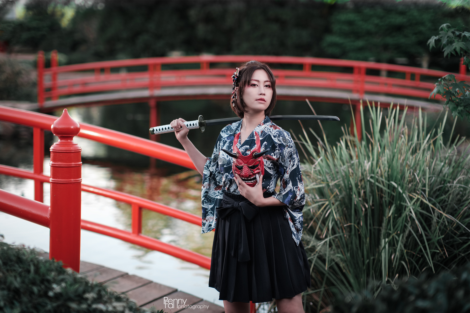 Samurai Girl in Toowoomba Japanese Garden 4 - Penny Fan on Fstoppers