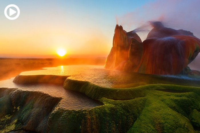 Aerial Video And Night Photography Of The Spectacular "Fly Geyser ...