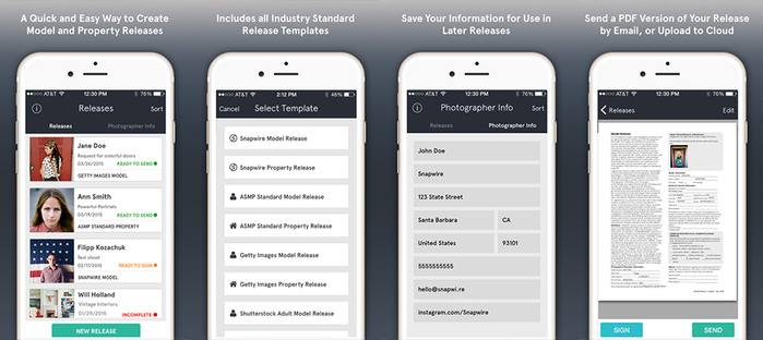 'Releases' Mobile App by Snapwire: Create a Free Model Release Form in ...