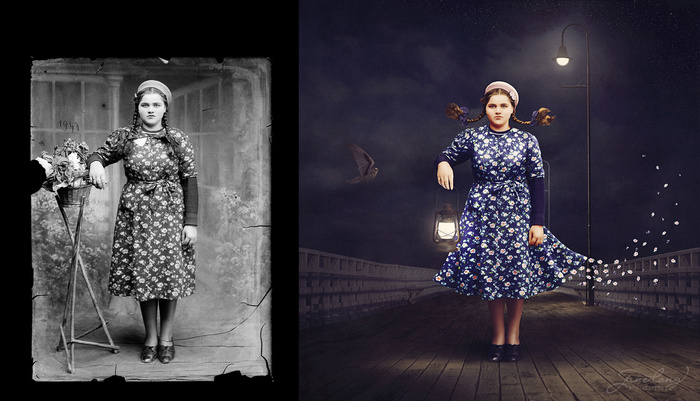 Photographer Colorized Old Photos While Adding Beautifully Surreal ...