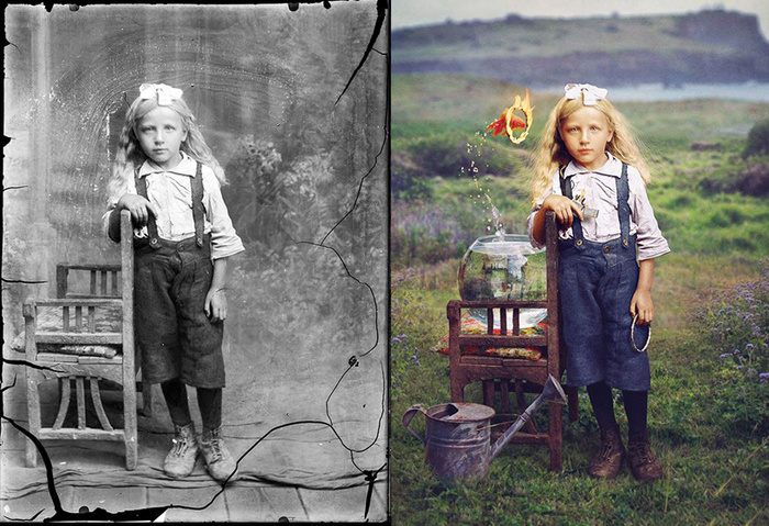 Photographer Colorized Old Photos While Adding Beautifully Surreal ...