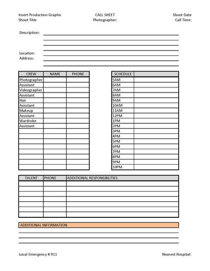 Call Sheets: What They Are and Why You Need Them | Fstoppers