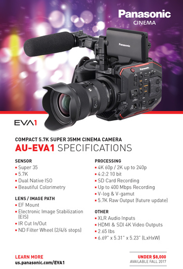 Panasonic Quietly Release Details for EVA1, a 5.7K Video Camera with EF ...