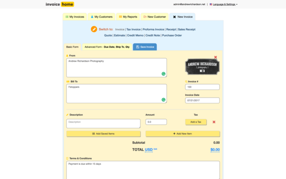 Fstoppers Reviews Invoice Templates From InvoiceHome.com | Fstoppers