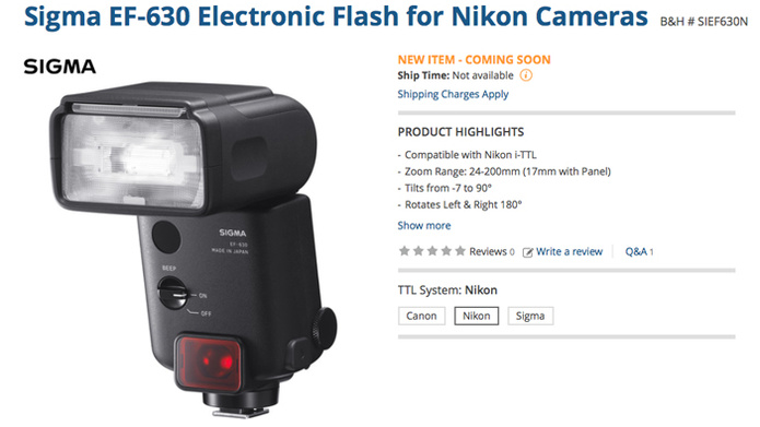 New Sigma EF-630 Flash Coming Soon | Fstoppers
