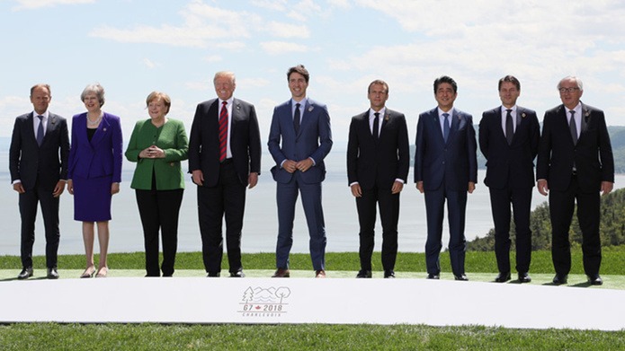 Photo of German Chancellor Angela Merkel With President Trump at G7 ...