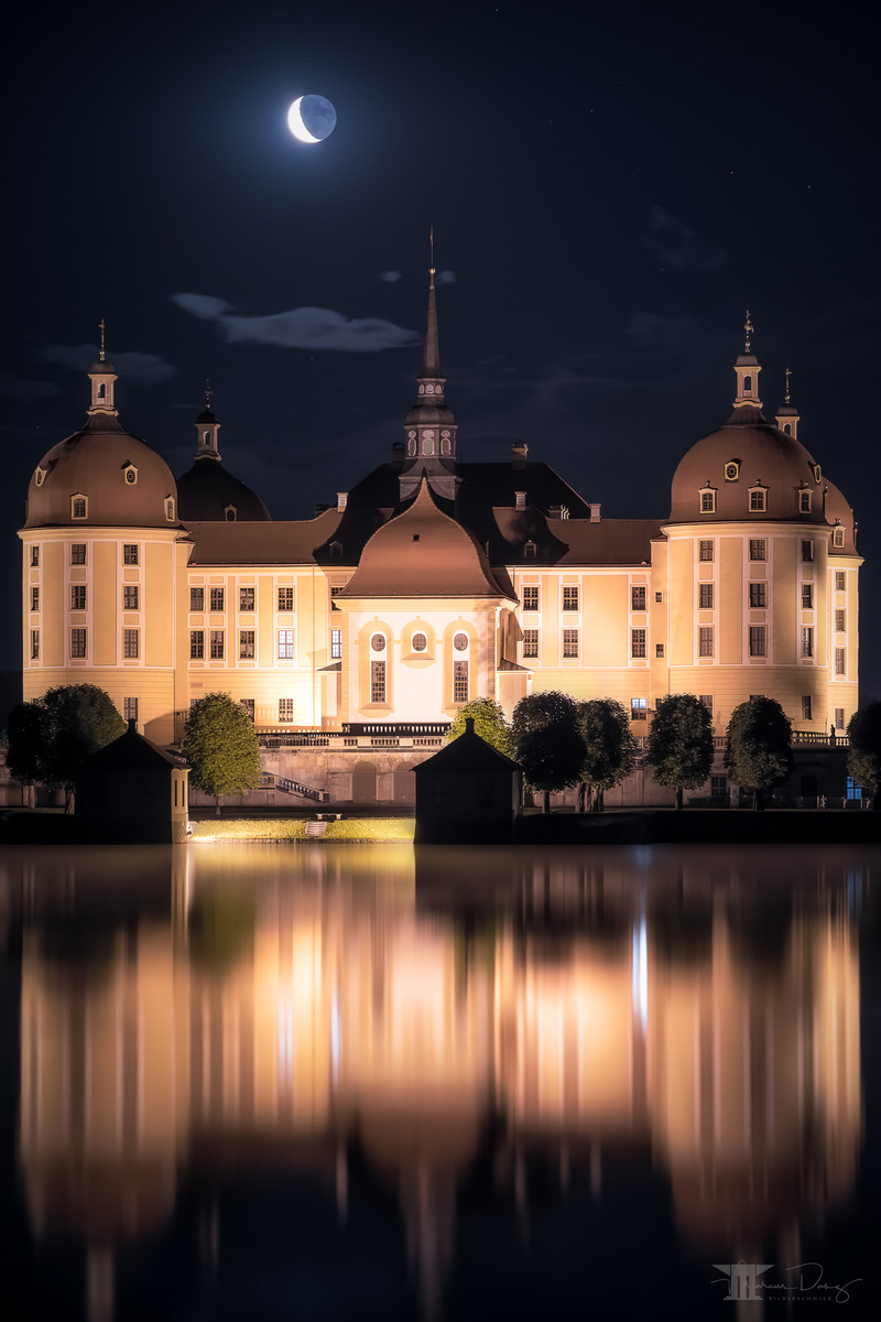 Moon over Moritzburg Castle by Marcus Danz | Fstoppers